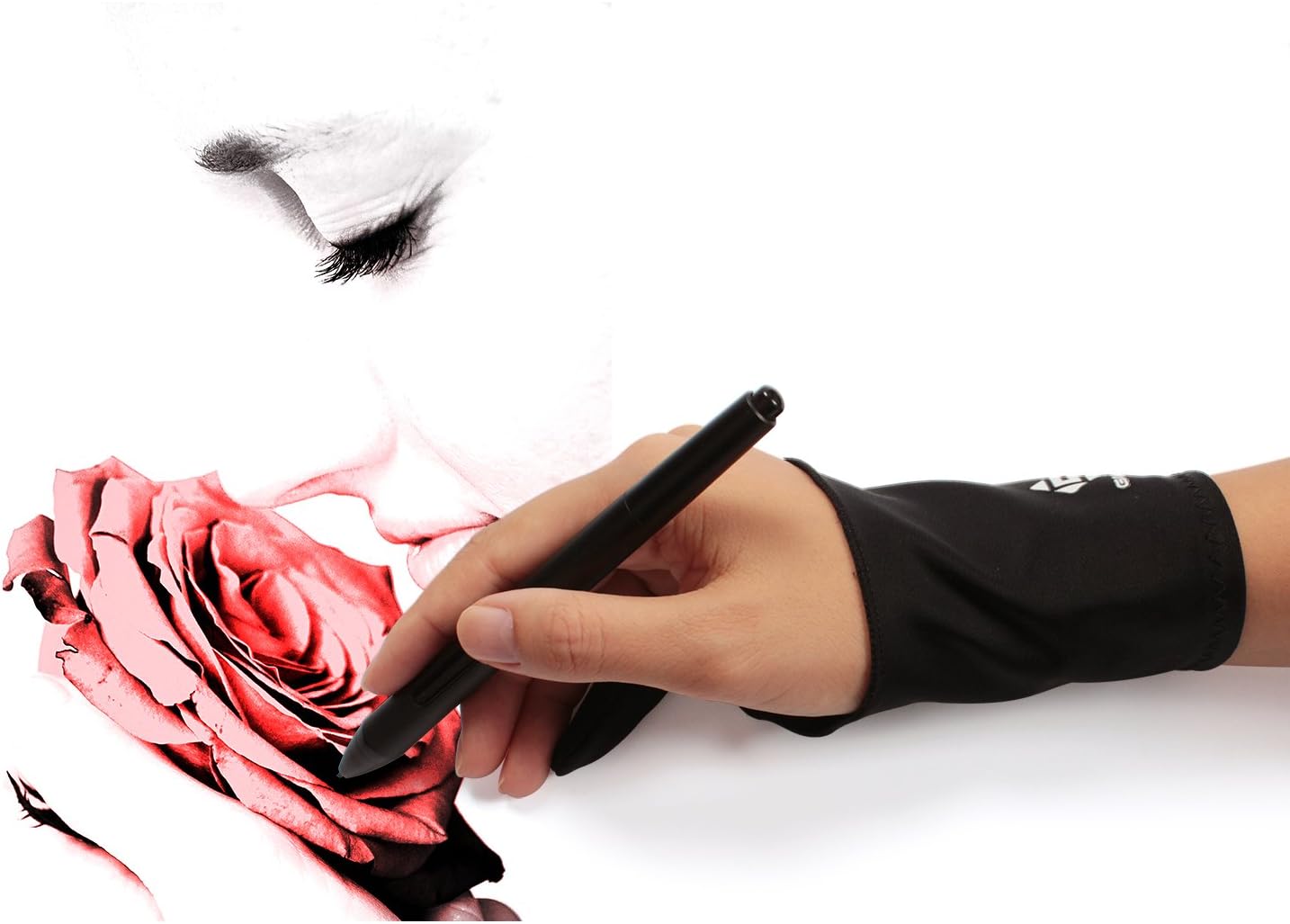 Amazon.com: GAOMON 1 Finger Anti-skid Black Artist Lycra Glove for ...