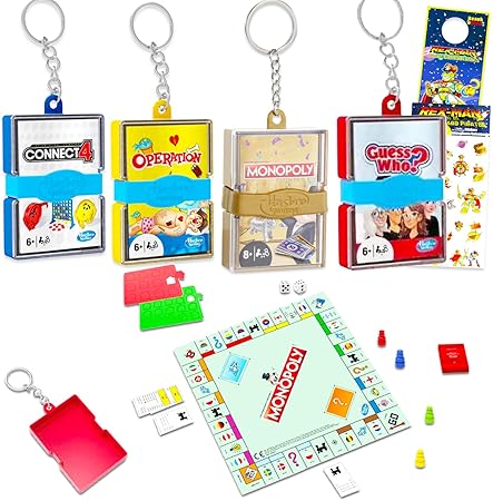 Amazon.com: Hasbro Keychain Mini Games 4 Pack - Bundle With Connect 4 ...