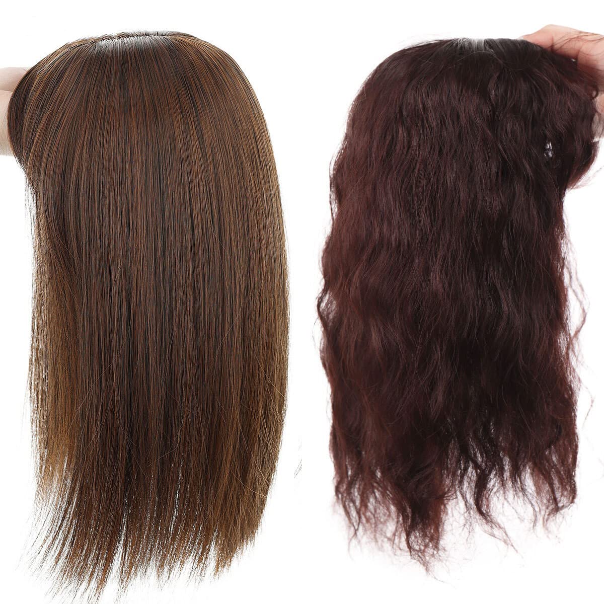 Amazon.com : Yfsmyxgs Synthetic Top Hair Piece With Bangs Wig Half Head ...