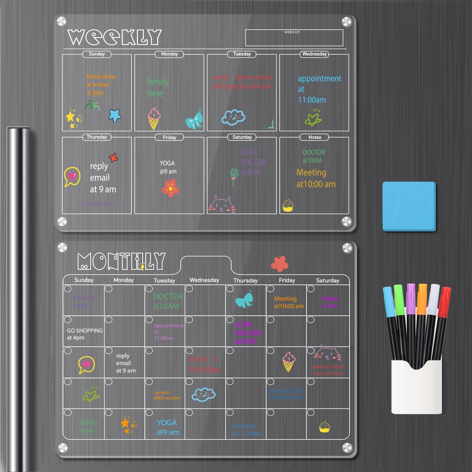 Amazon.com : Hivillexun 16.5"x12" Clear Acrylic Magnetic Dry Erase ...
