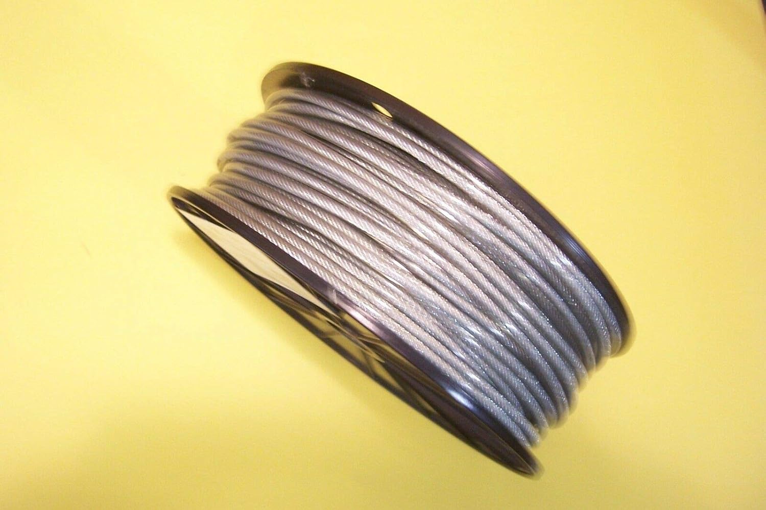 Amazon.com: Clear Vinyl Coated Wire Rope Cable, 1/8" - 3/16", 7x7, 200 ...