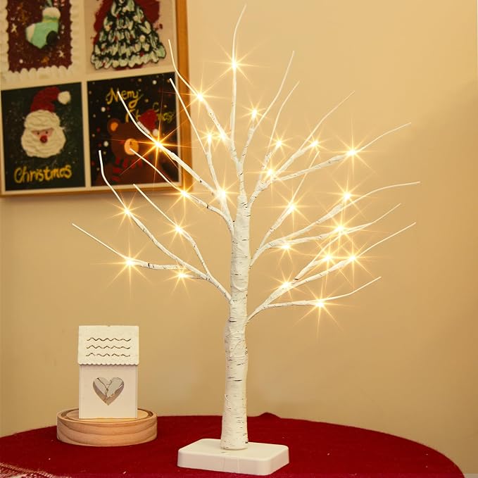 Amazon.com: EAMBRITE Birch Tree with Led Lights, White Christmas Tree ...
