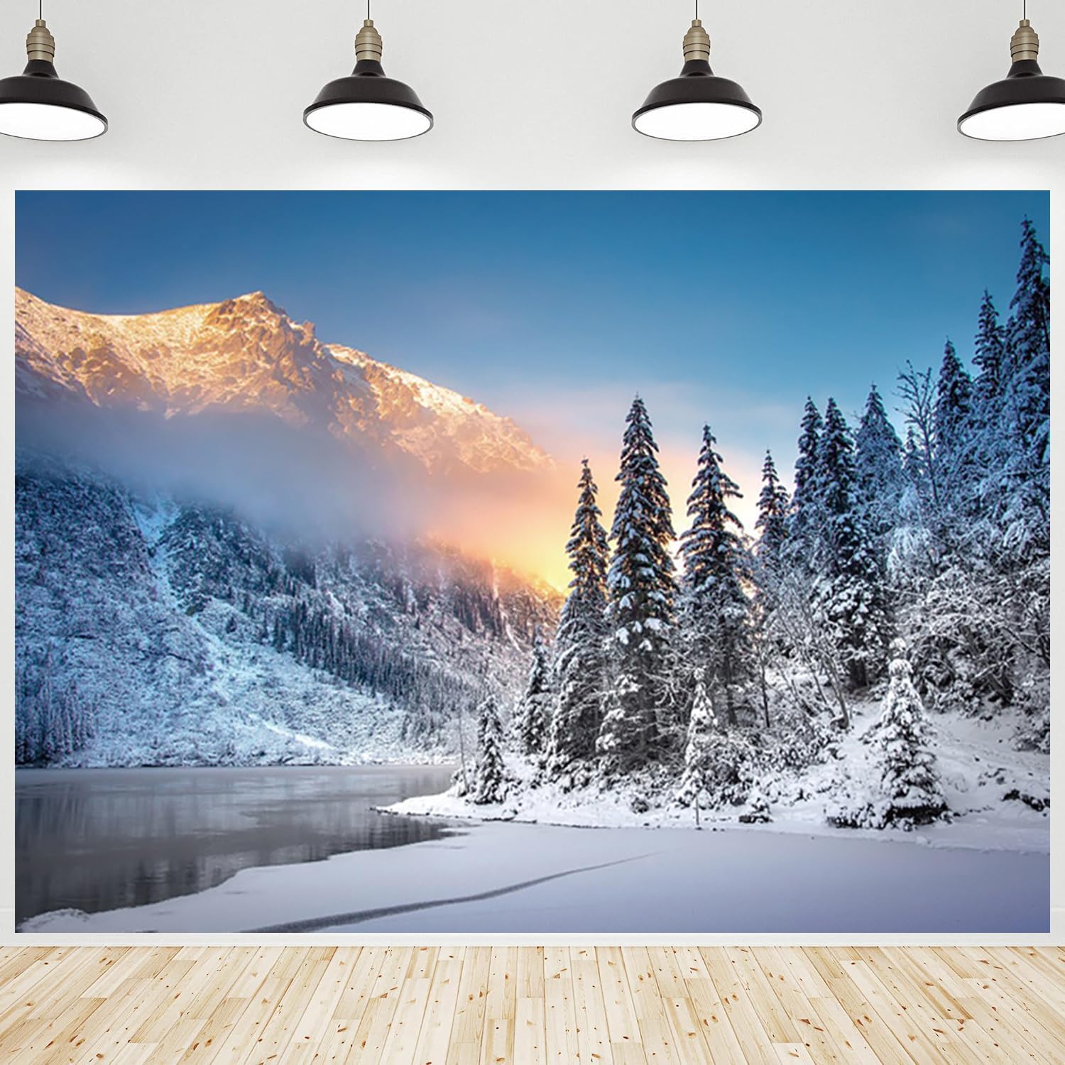 Amazon.com : Laeacco 10x8ft Winter Wonderland Backdrop Snow Scenery ...