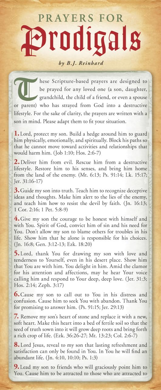 Prayers for Prodigals 50-pack (Prayer Cards): Reinhard, B ...