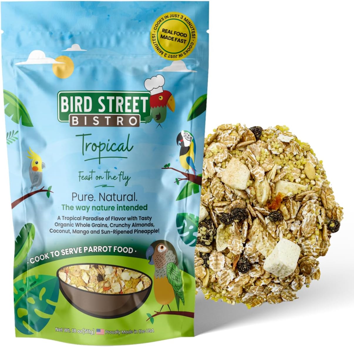 Amazon.com : Bird Street Bistro Parrot Food - Parakeet Food - Cockatiel ...