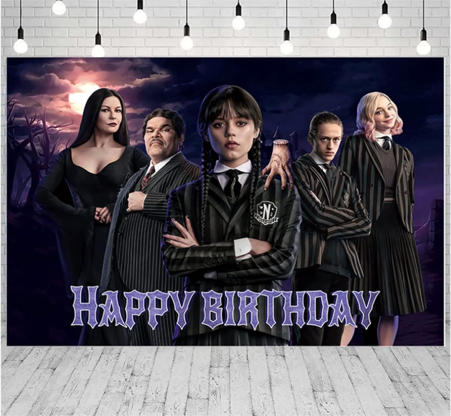 Wednesday Birthday Banner Birthday Backdrop Cloth Wednesday Adams ...