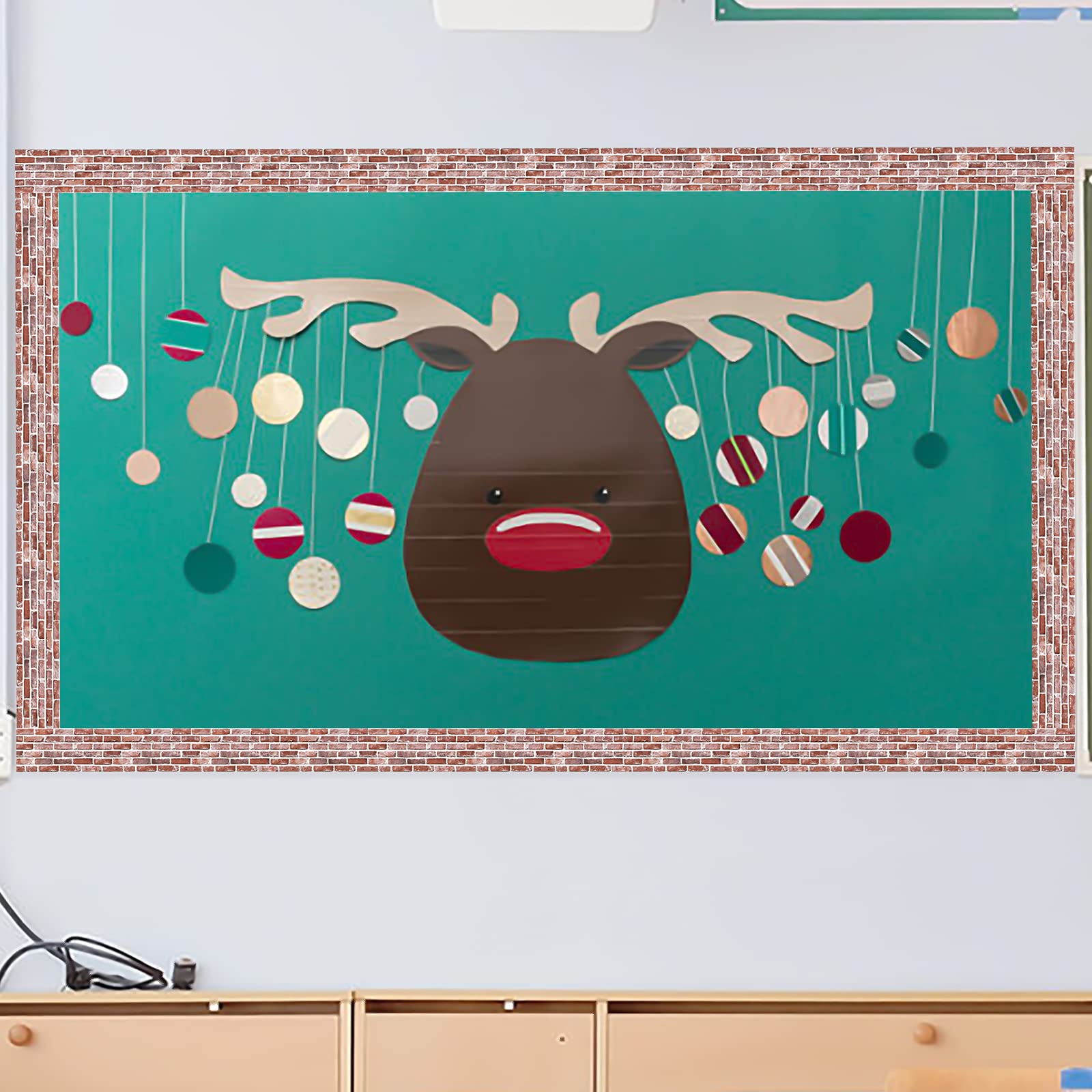 Snapklik.com : Red Color Brick Straight Bulletin Board Borders Trim For ...