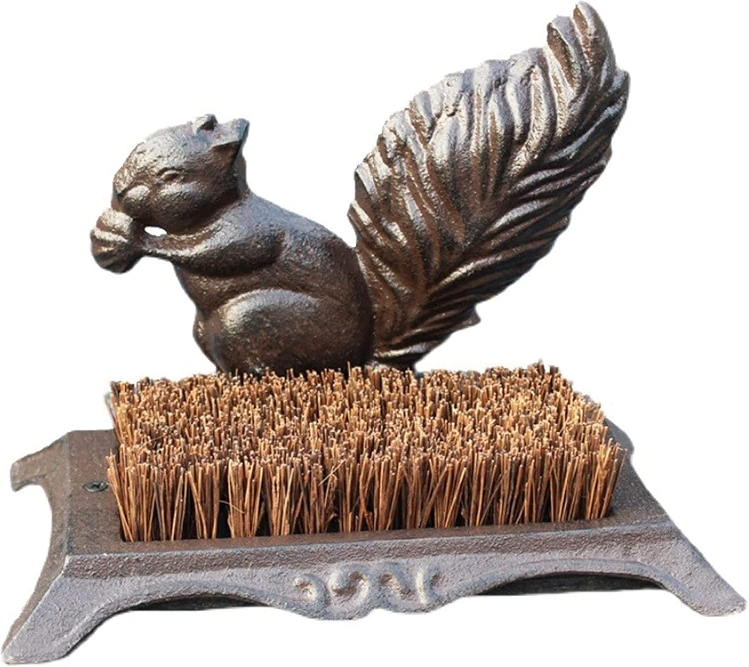 Amazon.com: RAN Cast Iron Shoe Brush, Squirrel Boot Brush, Brown Coir ...