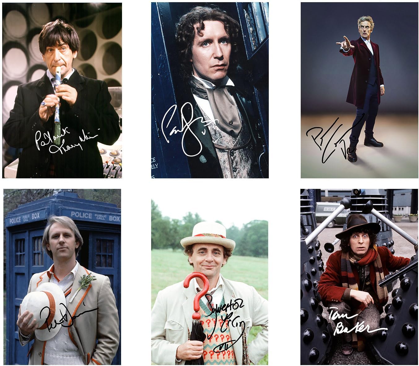 Set of All 14 Doctor Who Doctors Signed 6X4 Inch Photo Prints With Pre ...