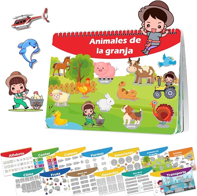 Amazon.com: 1step2dream Spanish Busy Book for Kids | Montessori Toys ...