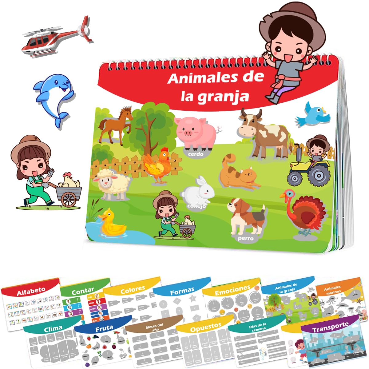 Amazon.com: 1step2dream Spanish Busy Book for Kids | Montessori Toys ...