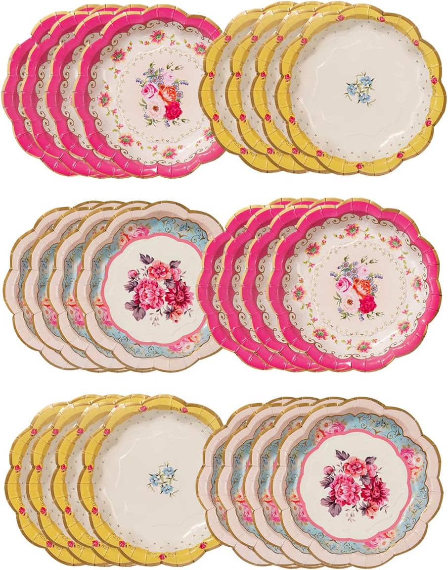 Talking Tables Fairy Paper Plates-Pack of 12 | Flowers and Butterflies ...