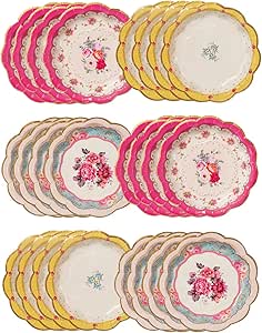 Talking Tables Vintage Floral Paper Plates–Disposable Tableware for ...