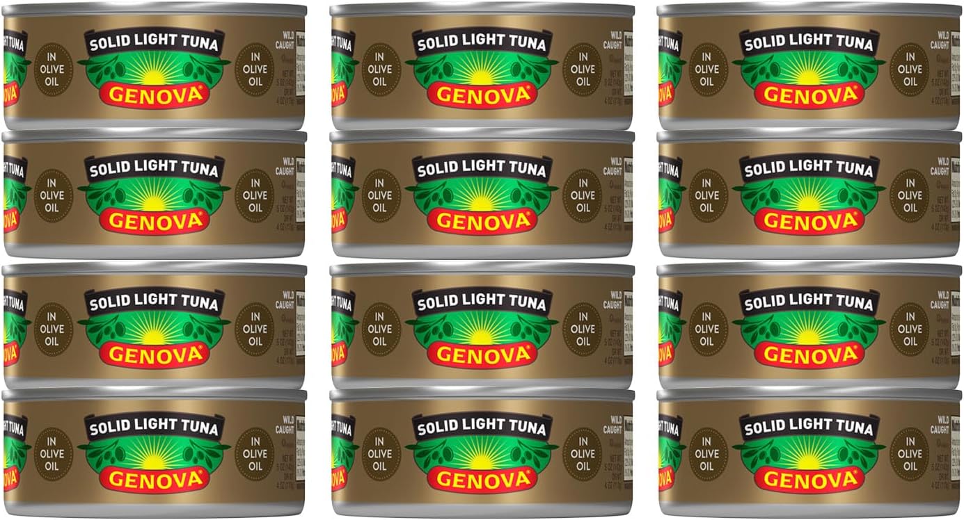 Amazon.com: Genova Solid Light Tuna in Olive Oil 5oz (Pack of 12 ...