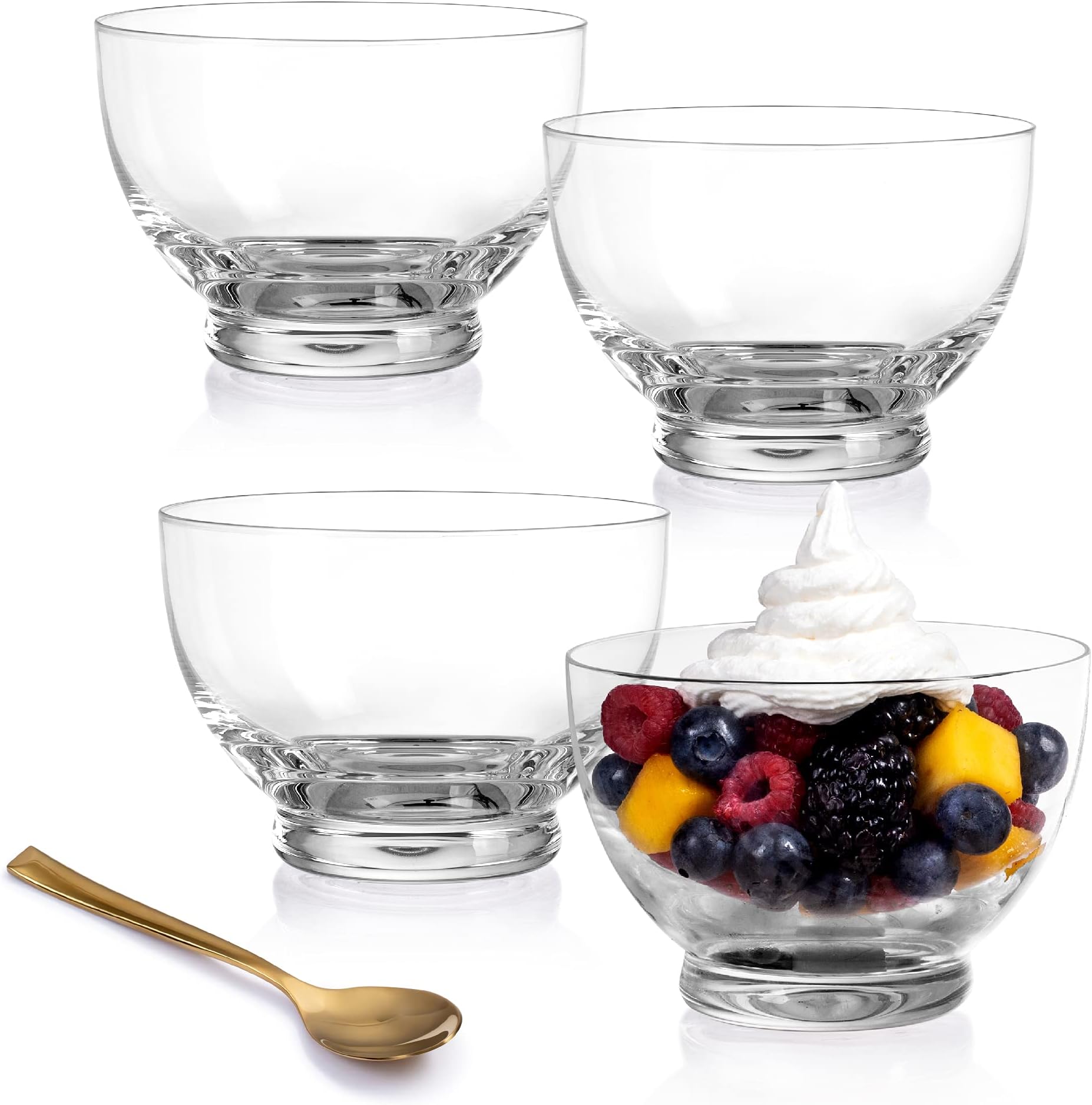 Amazon.com | Sizikato 4pcs Clear Glass Dessert Cup, 7 Oz Custard Cup ...
