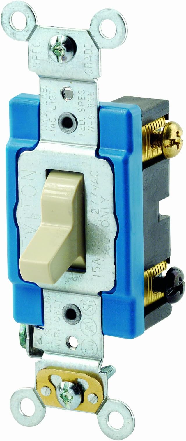 Leviton 1282-W 15-Amp, 120/277-Volt, Toggle Double Throw, Center Off ...