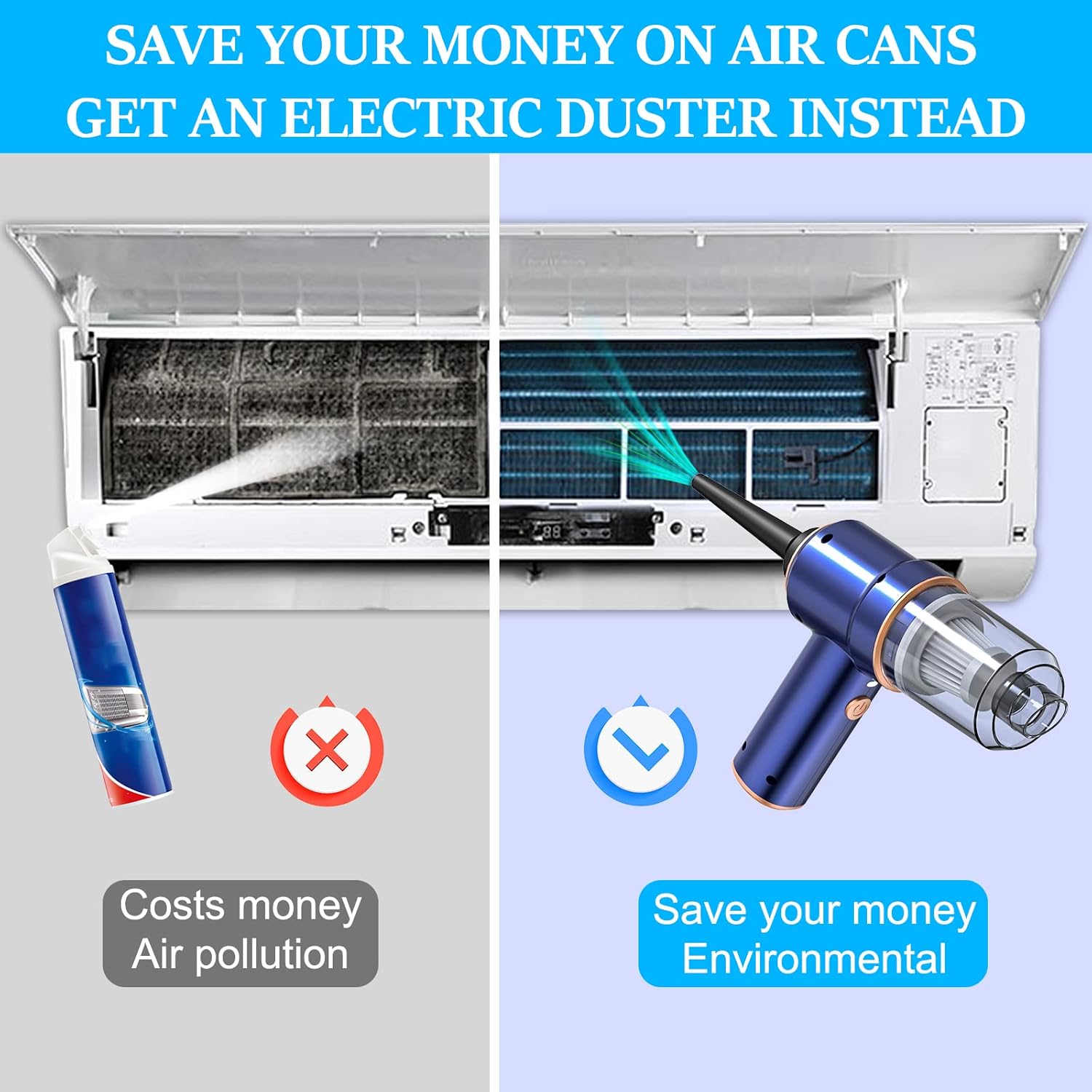 Grarg Compressed Air Duster, Electric Compressed Air Duster Cleaner for ...