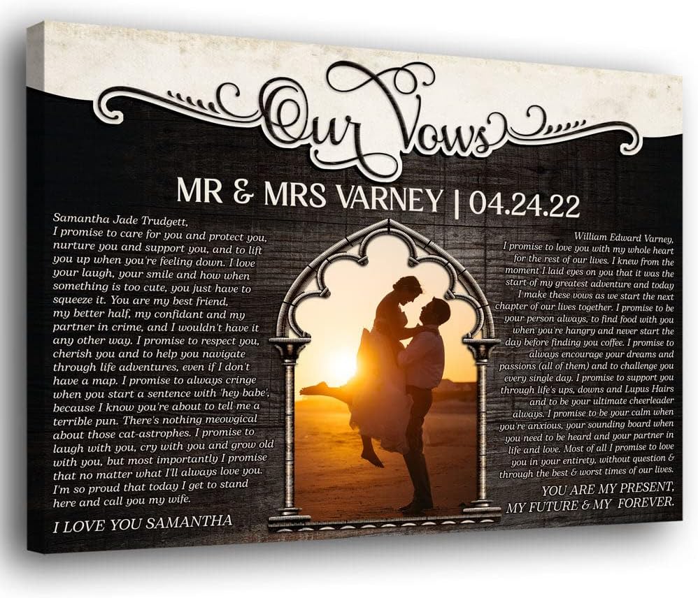 Amazon.com: Kaysen Personalized Photo Our Vows Poster Unframed Or ...