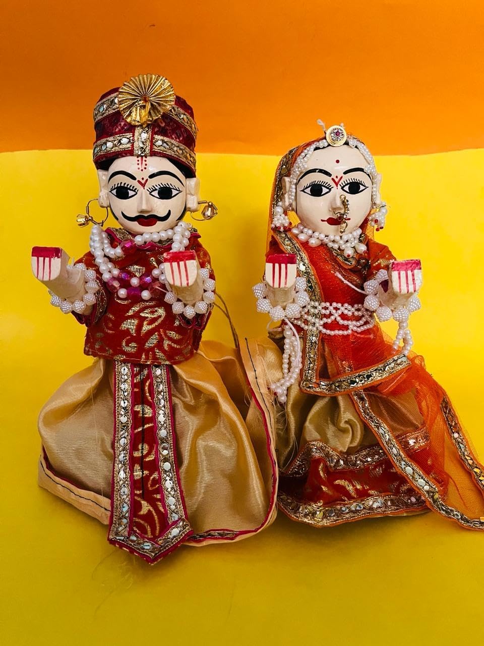 Buy Rajasthani Traditional Handmade Wooden Gangaur and Ishar Idols with ...
