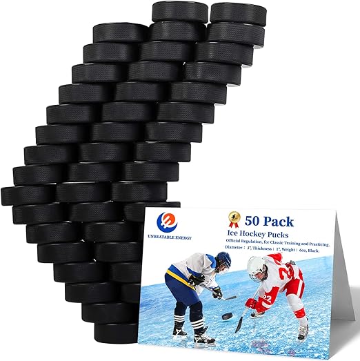 Hockey Pucks 50 Pack, Hockey Puck (Black), Official Hockey Pucks for ...