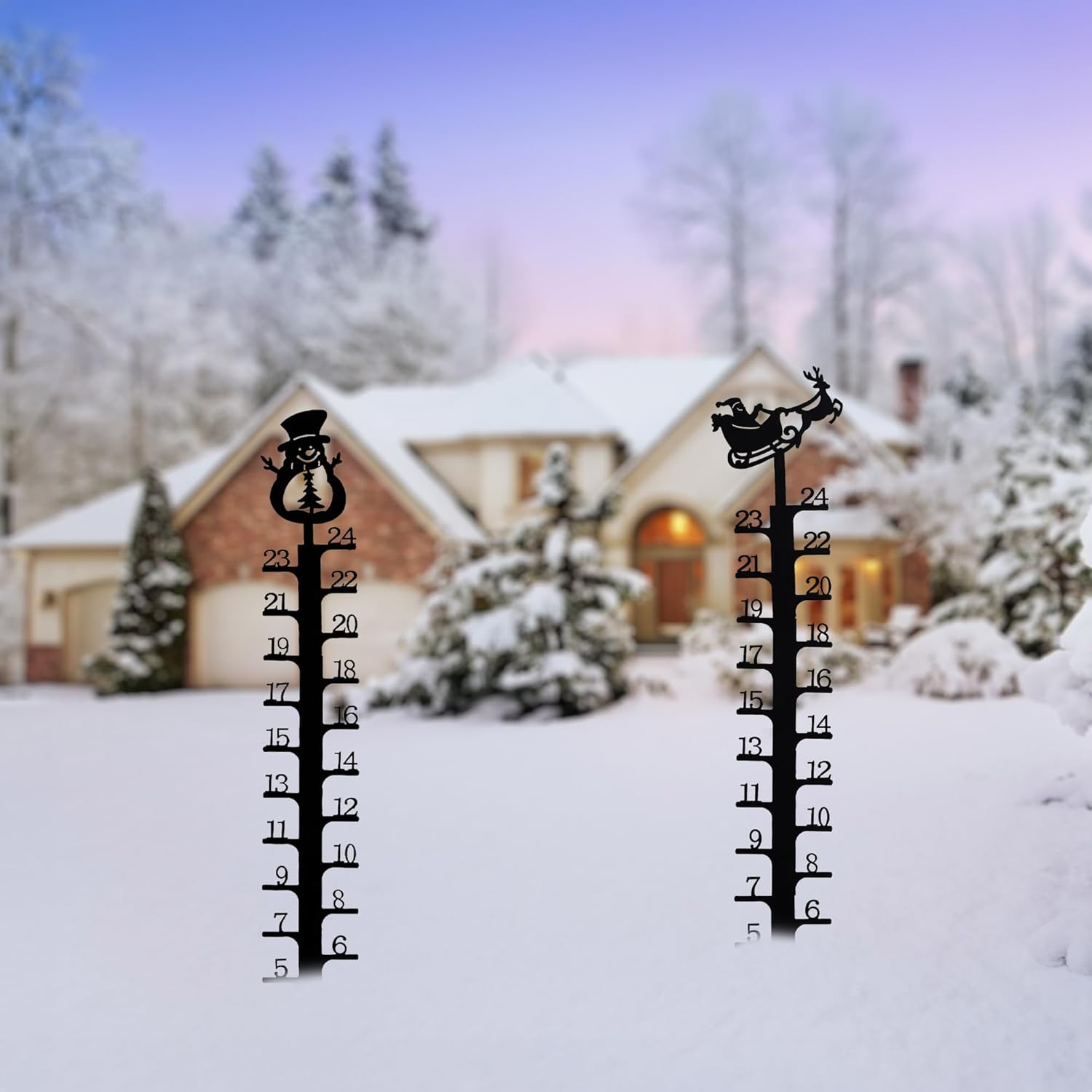 Amazon.com : UAMSTYLE Snow Gauge Outdoor 24 Inch 2 Pack Snowfall ...