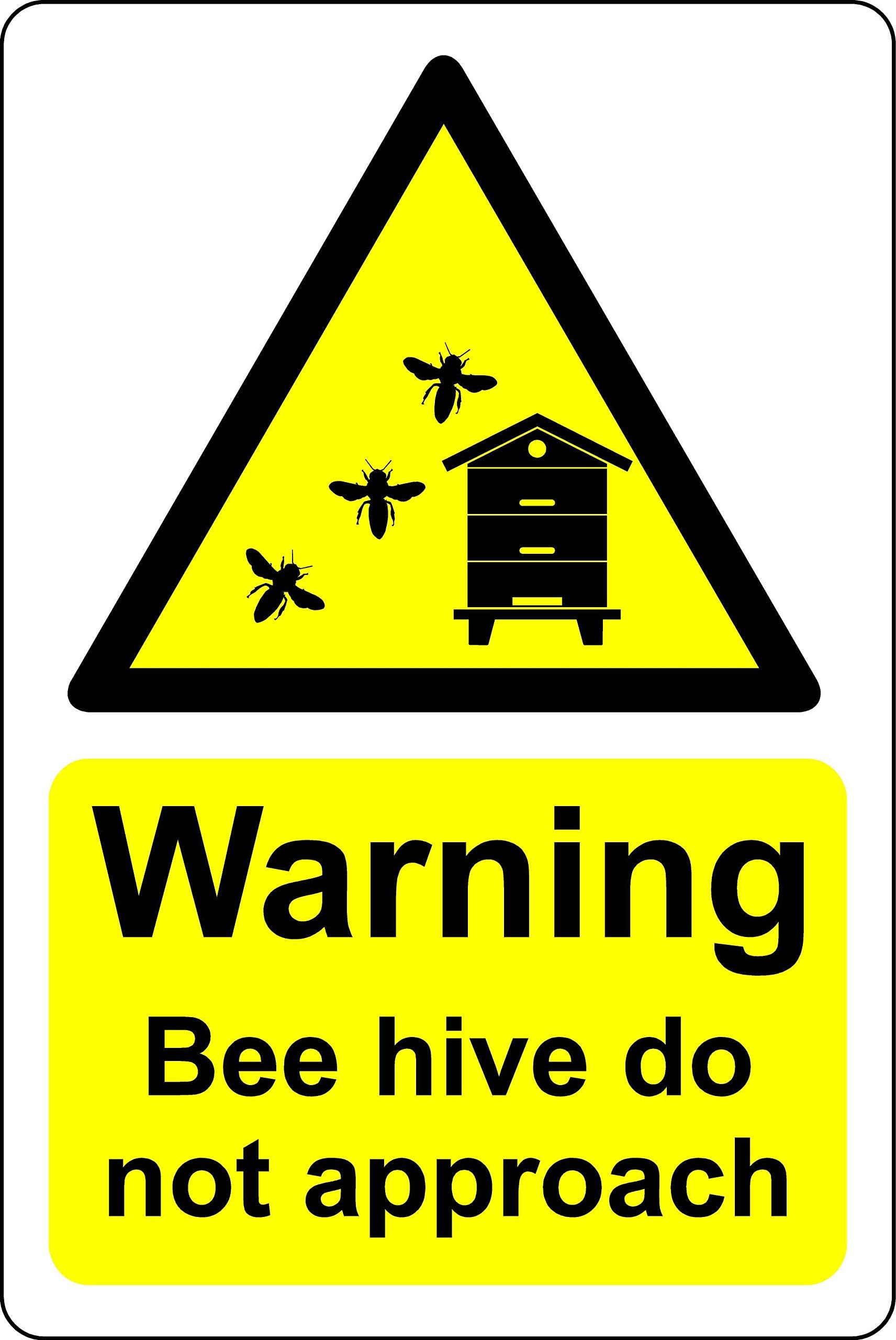 Warning honey bees on these premises Safety sign - 1.2mm Rigid plastic ...