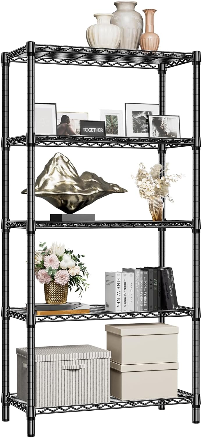 Amazon.com: MZG 1250 lbs 5 Tier Shelf Metal Storage Shelves Shelving ...
