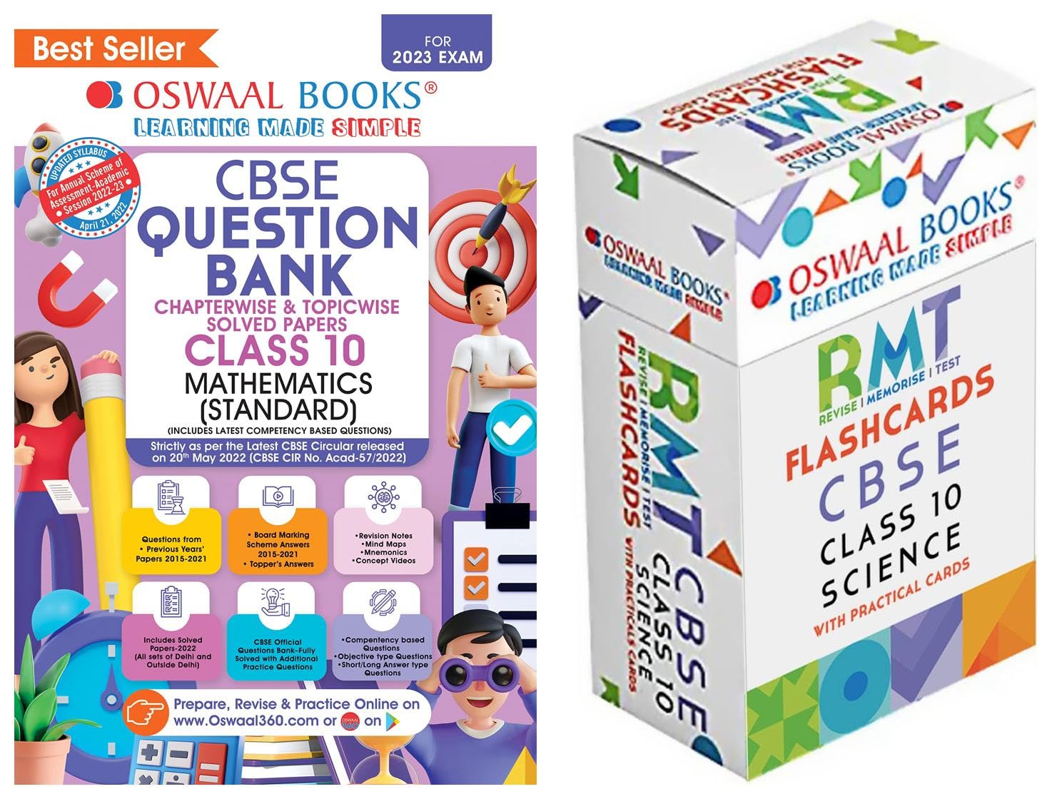 Oswaal CBSE RMT Flashcards Class 10 Science& Oswaal CBSE Chapterwise ...