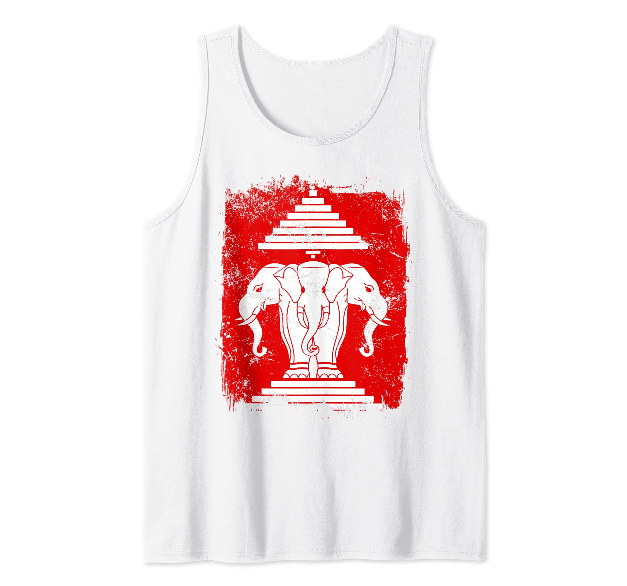 Amazon.com: Laos Erawan Three Headed Elephant Kingdom of Laos Tank Top ...