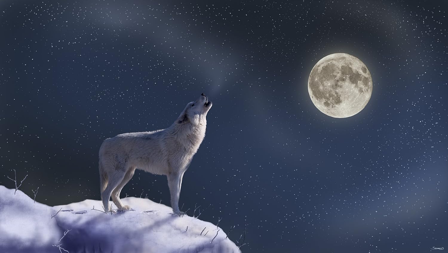Amazon.com: Moon Dog Art Print by Gordon Semmens: Posters & Prints