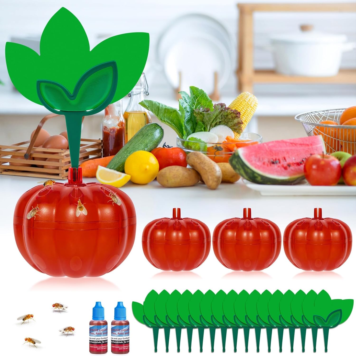 Amazon.com : 4 Pack Fruit Fly Trap for Indoor/Home, Reusable Fungus ...