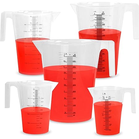 ABN Automotive Paint Mixing Cups 5pc Mixing Pitcher Set - Resin ...
