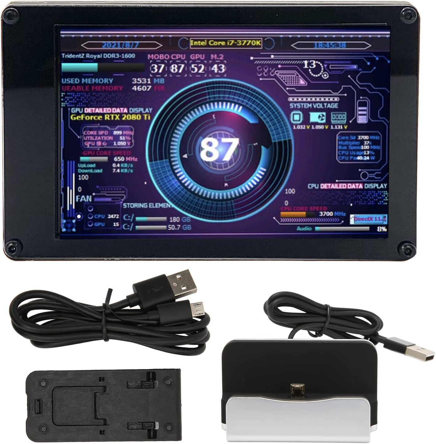 VBESTLIFE Monitor de Temperatura de la Computadora, Mini Pantalla IPS ...