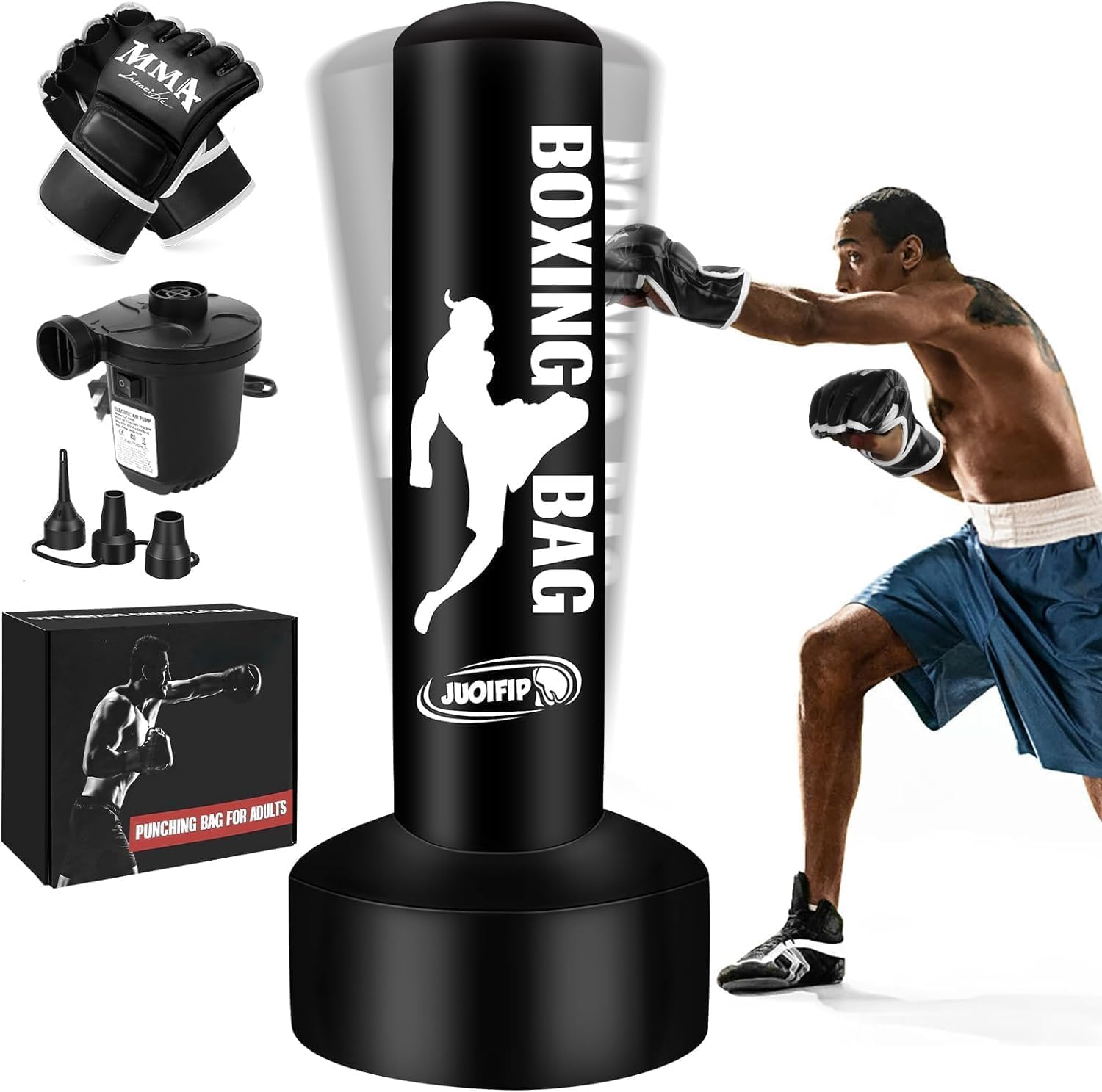 Standing Punching Bag for Adults,70' Kick Boxing Bag with Stand ...