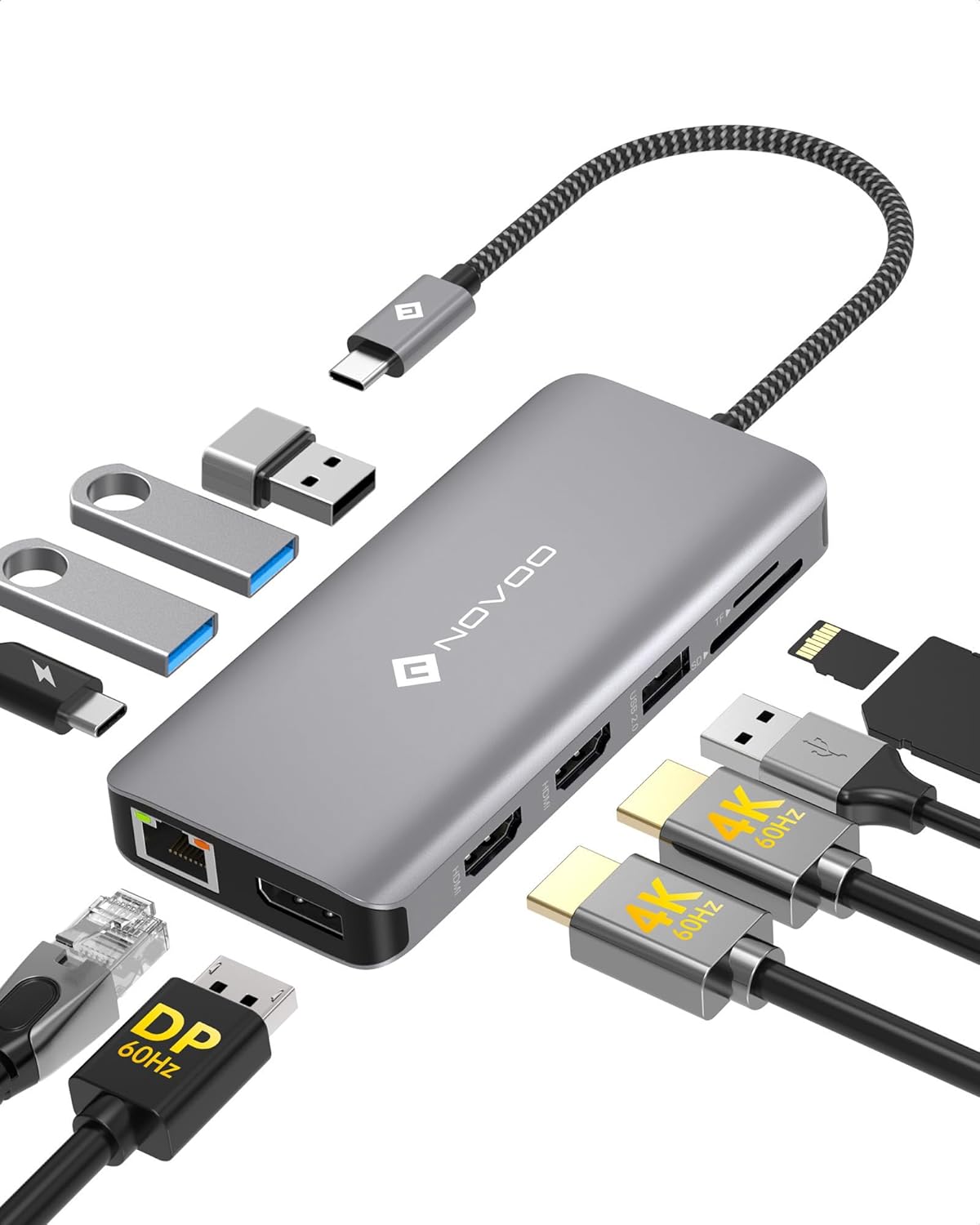 USB C Docking Station Dual Monitor, 11 in 1 Triple 4K@60Hz Display USB ...