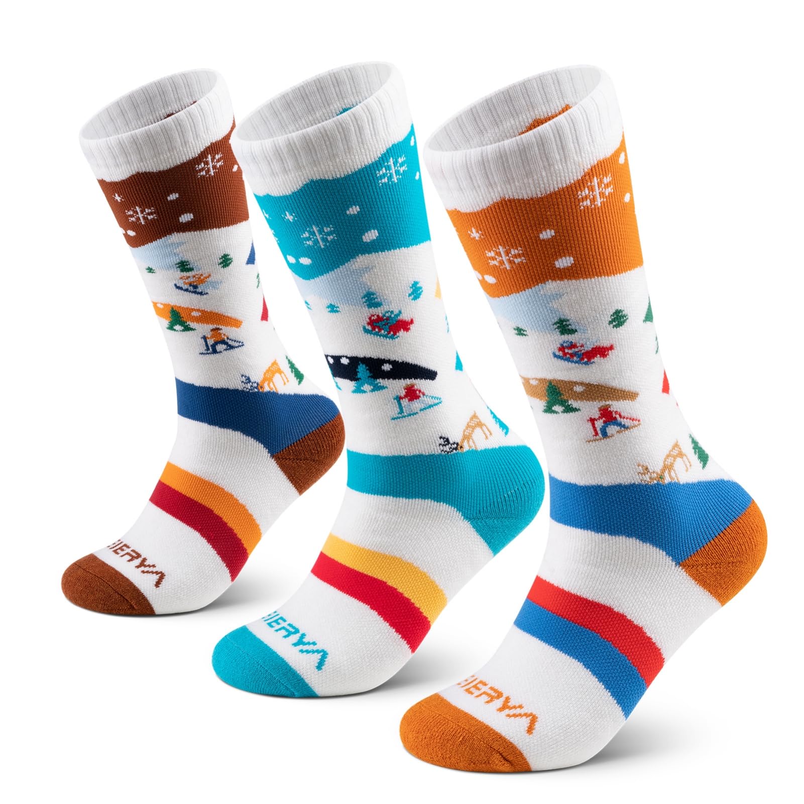 WEIERYA Kids Ski Socks Merino Wool, Kids Wool Socks, Knee-high Snow ...