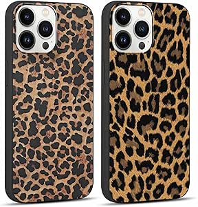 Amazon.com: RUMDEY 2 Pack Cute Cheetah Print for iPhone 13 Pro Max 6.7" Phone Case, Luxury ...