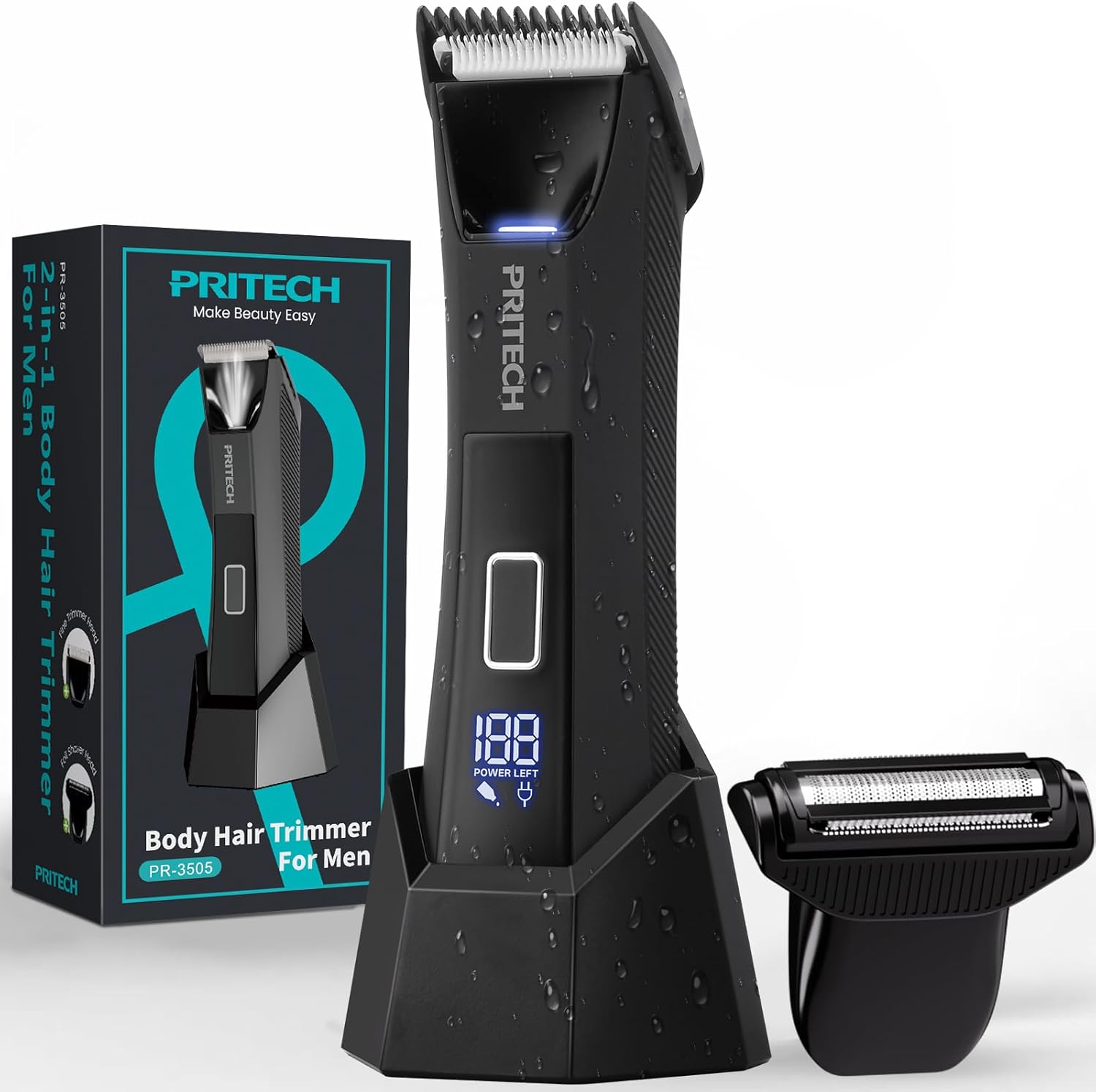 Amazon.com : PRITECH Body Trimmer for Men,Body Hair Trimmer & Electric ...