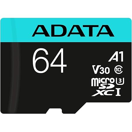 Amazon.com: ADATA Premier 64GB MicroSDHC/SDXC UHS-I Class 10 V10 A1 ...