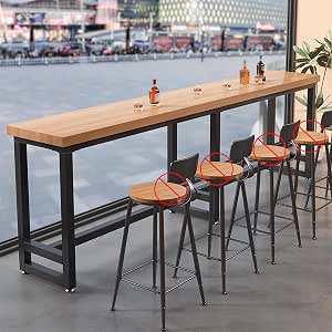Amazon.com: Solid Wood Bar Table, 2" Thick Narrow Industrial Bar Height ...