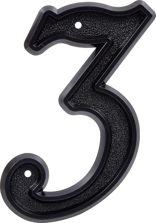 Amazon.com: HIllman 844043 6-Inch Plastic House Number 3, Black : Tools ...