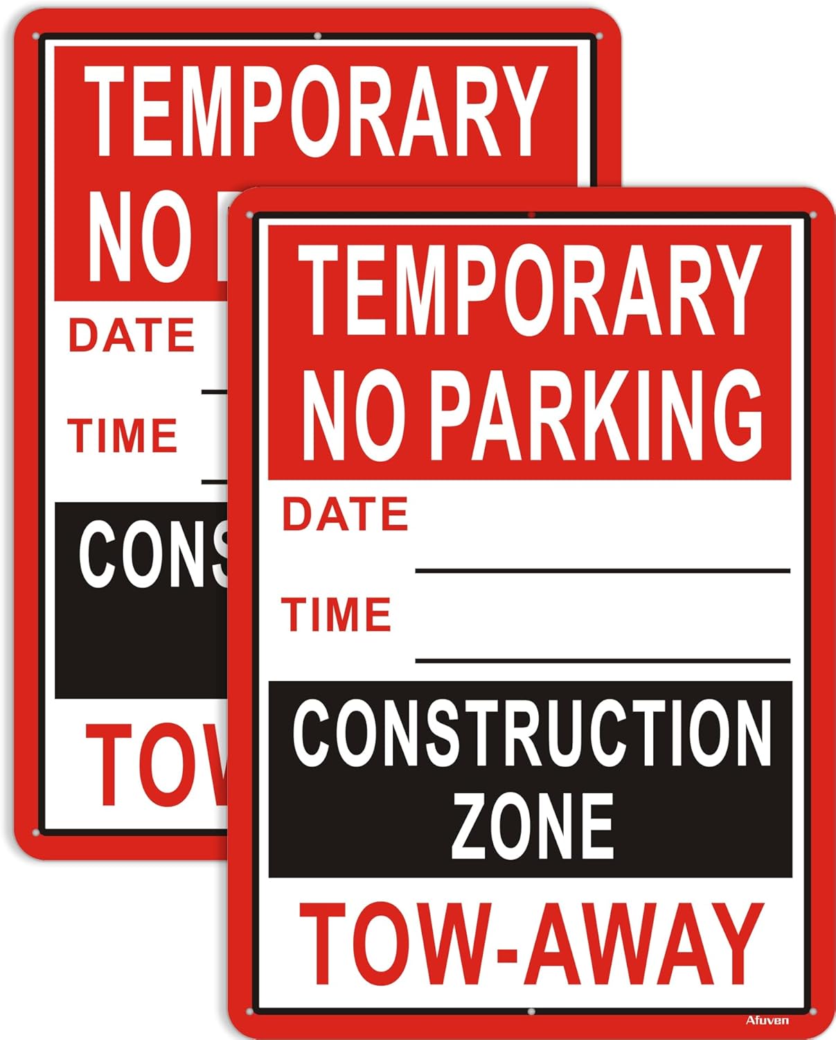Amazon.com: Temporary No Parking Signs Construction Zone Tow Away Signs ...