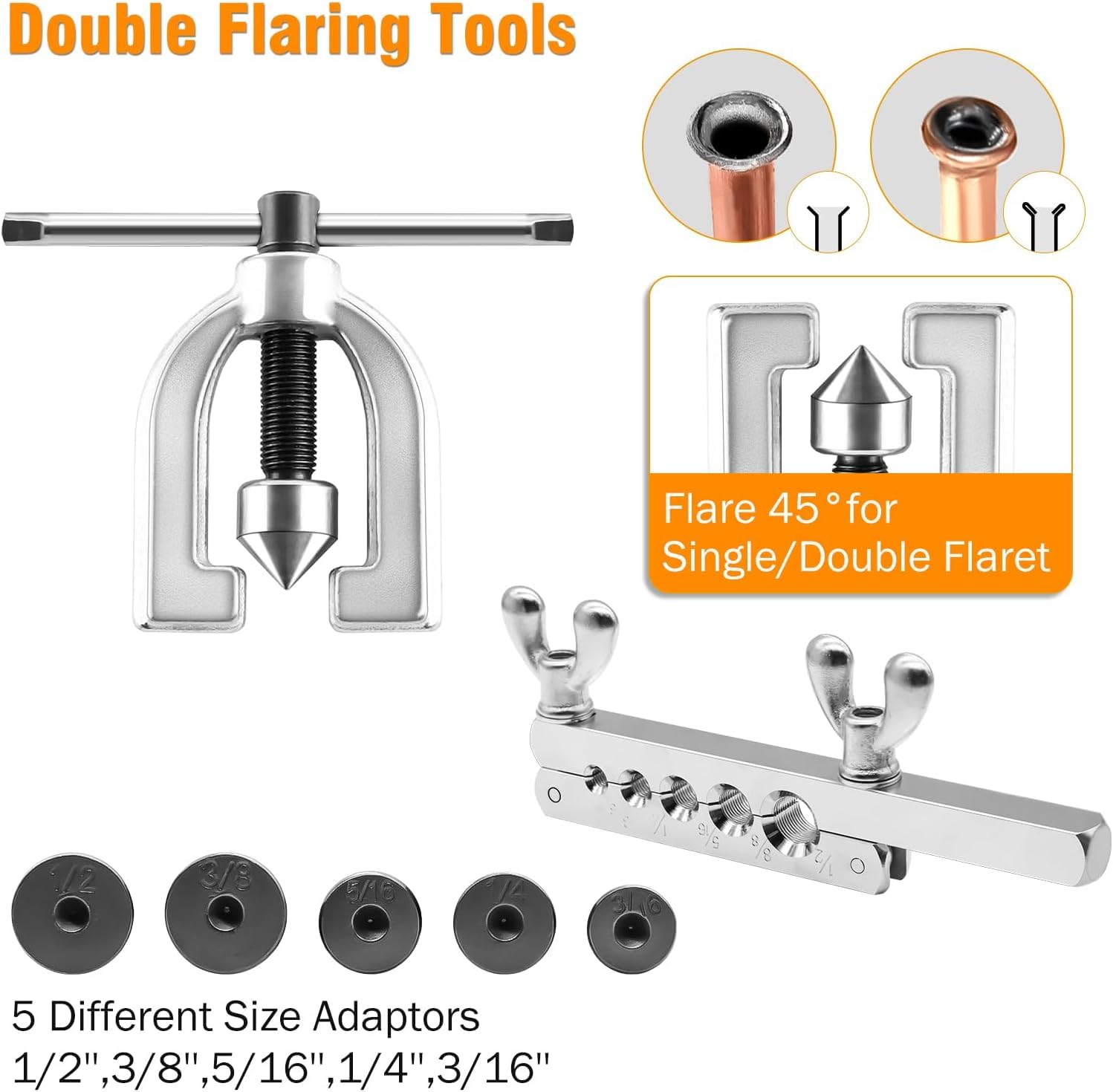 Snapklik.com : Brake Line Flaring Tool Kit, 3/16 Brake Line Kit ...