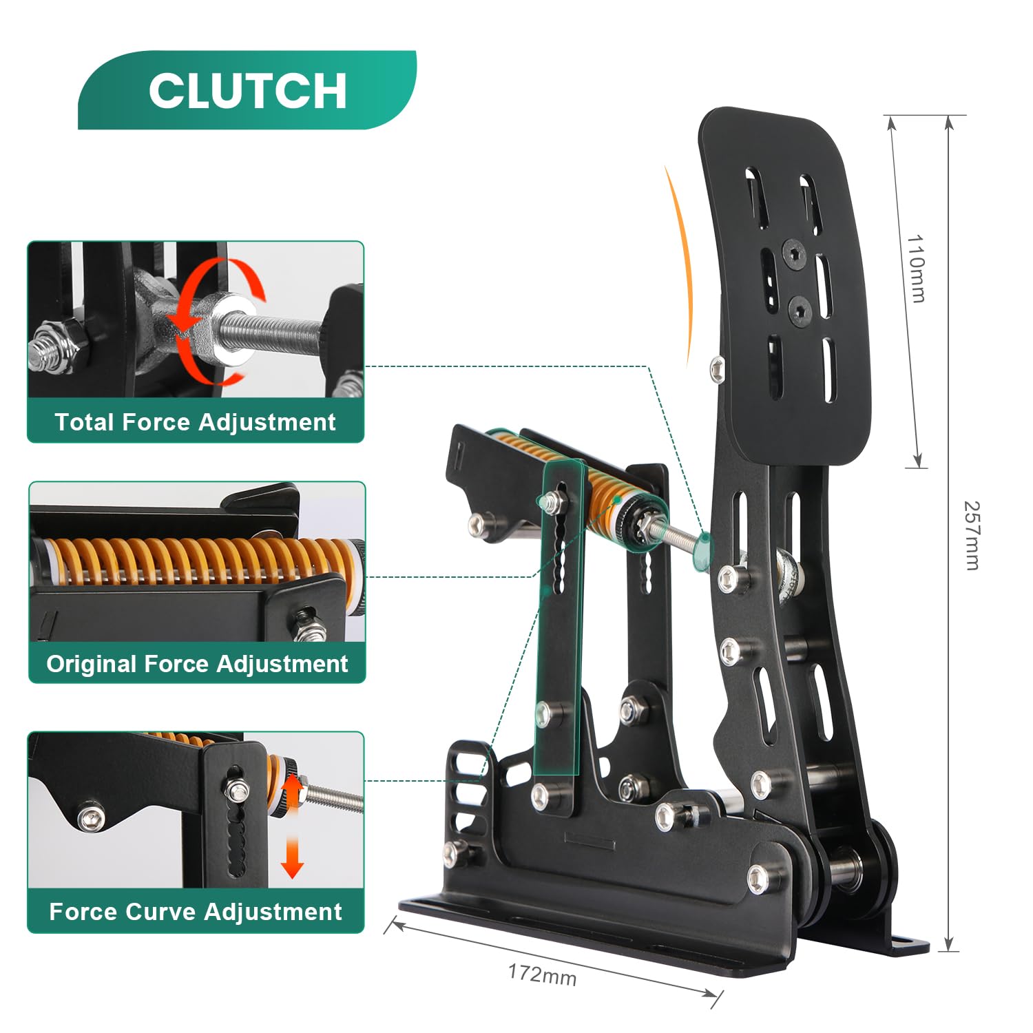 Snapklik.com : SIMSONN PRO Sim Racing Pedals PC Racing Simulator Pedals ...