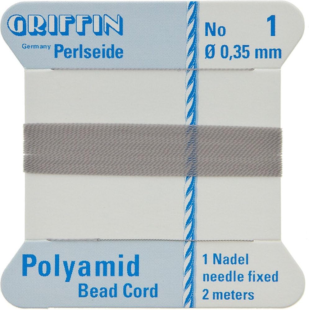 Amazon.com: 100% Silk Beading Thread, Gray, Size 1, 10 Pack | BDC-252.01