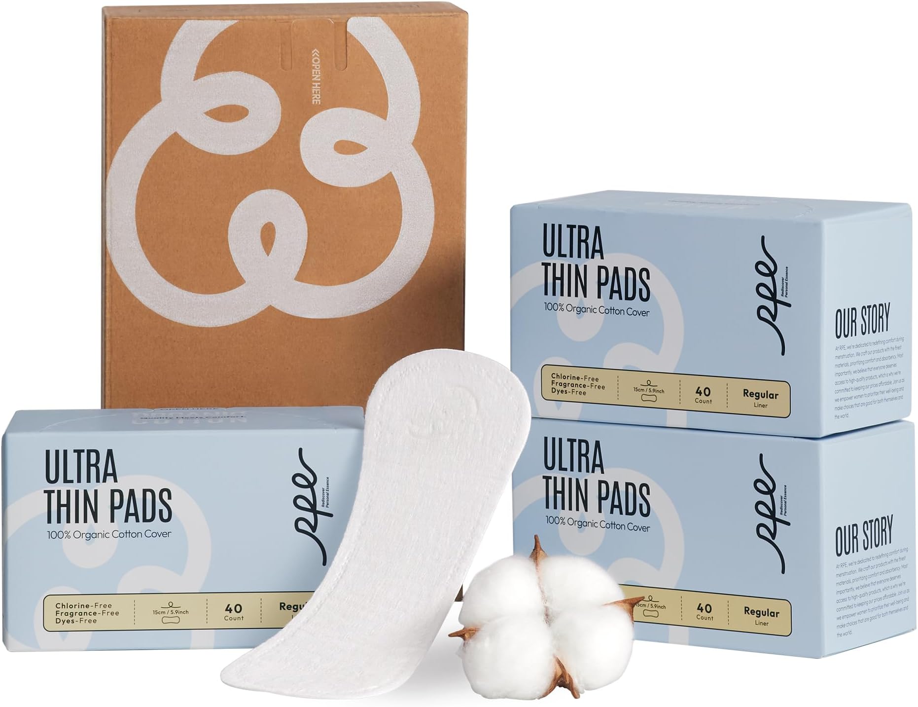 Amazon.com: Rpe Life 100% Organic Panty Liners for Women-120ct, Ultra ...