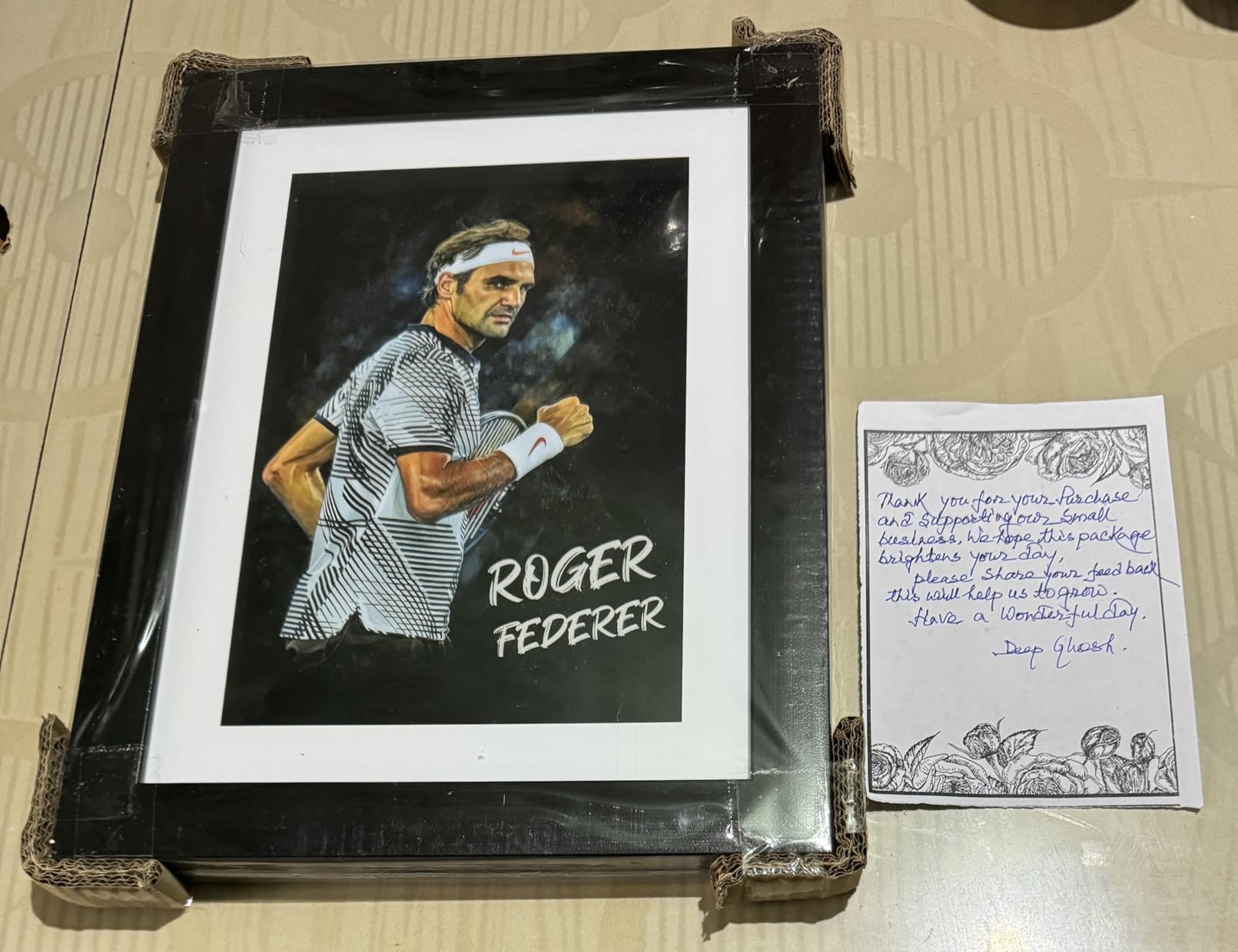 TenorArts Roger Federer Poster Art Tennis Player Laminated Photo Frame ...