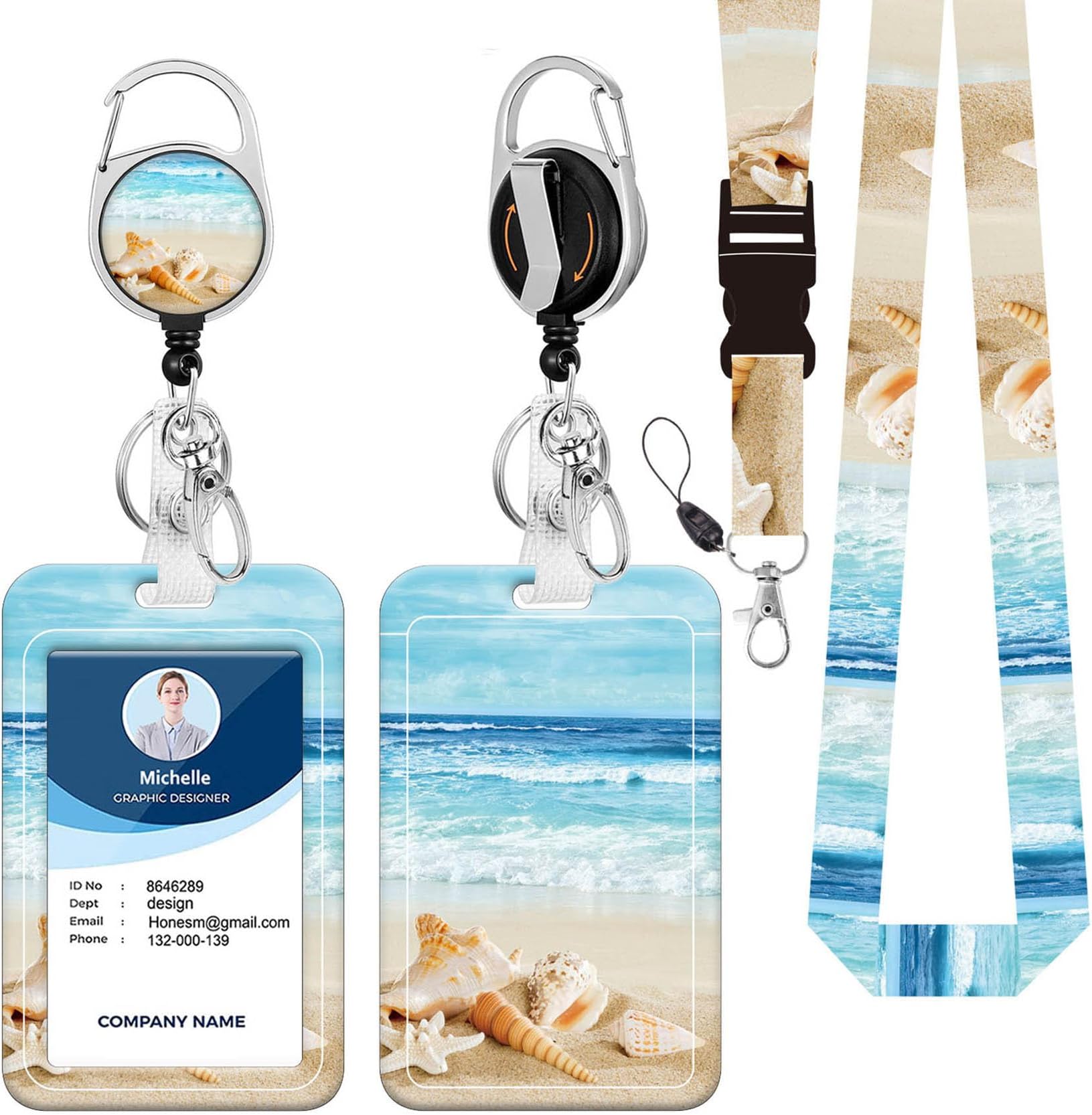 Amazon.com : ID Badge Holder with Lanyard,Retractable ID Badge Card ...