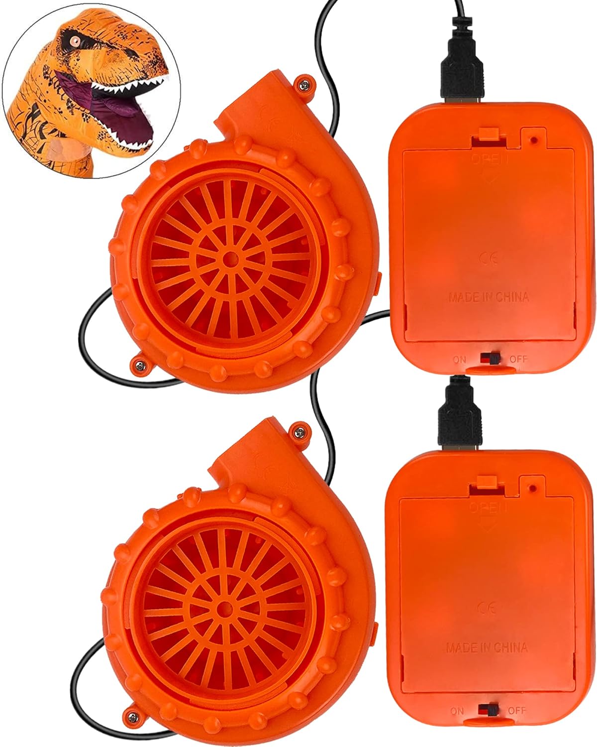 Amazon.com: 2 Pack Mini Blower Fan for Dinosaur Inflatable Costume Blow ...