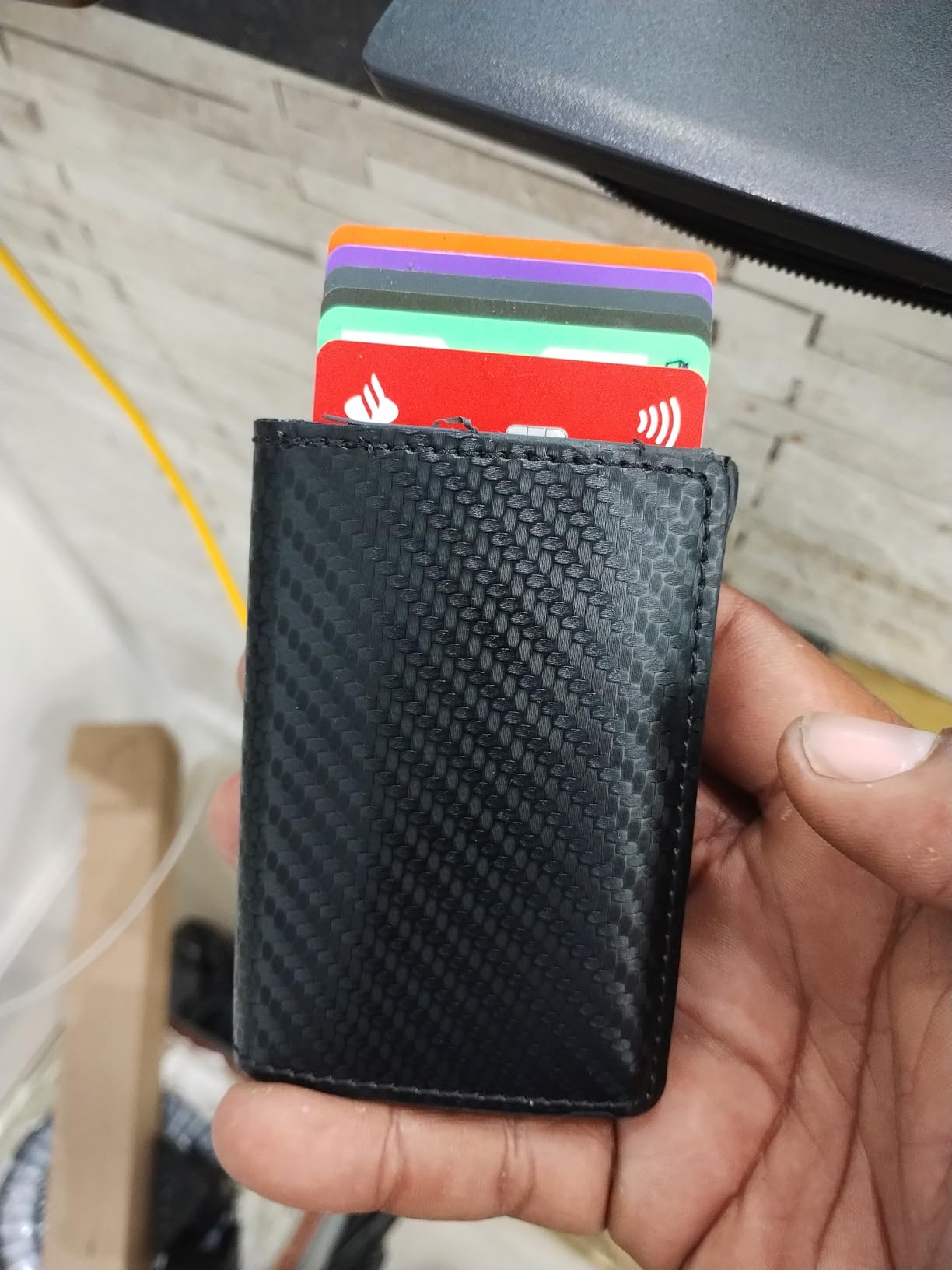 Carteira Masculina com Clipe para Dinheiro e Fibra RFID e Compartimento ...